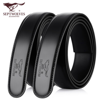 Septwolves Belt's Genuine Leather Black/Brown For Auto Lock W30"-49" | eBay