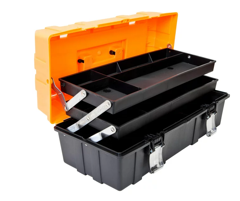 3-Layer Multi-function Toolbox Folding Tool Organizers Plastic Storage ...
