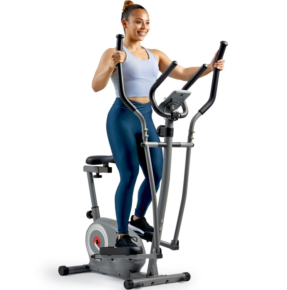 Dual Mode Elliptical and Bike Exercise Machine Adjustable Resistance ...