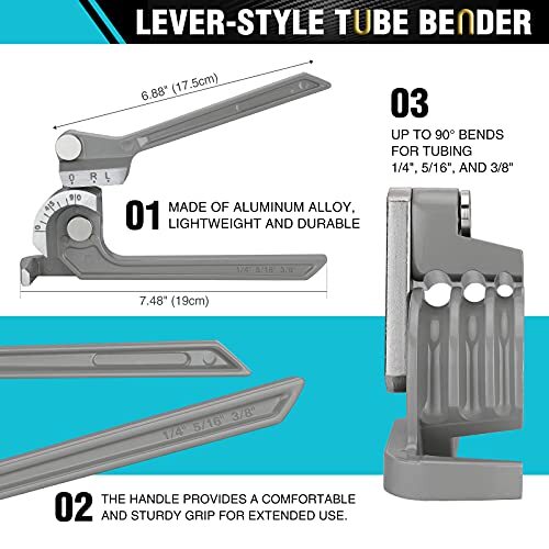 Tubing Bender Brake Line Bender for 1/4" 5/16" 3/8" Copper Brass ...
