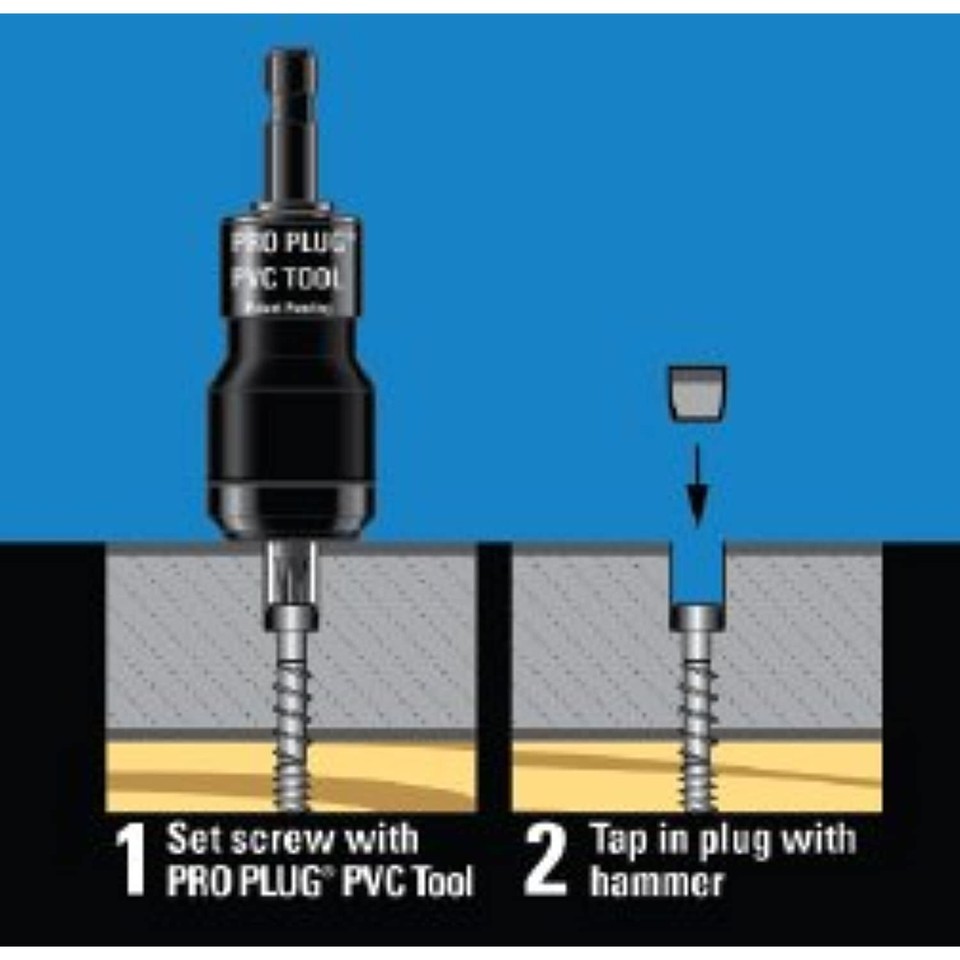 Pro Plug PVC Plugging System for AZEK Slate Gray Decking - Epoxy Steel ...