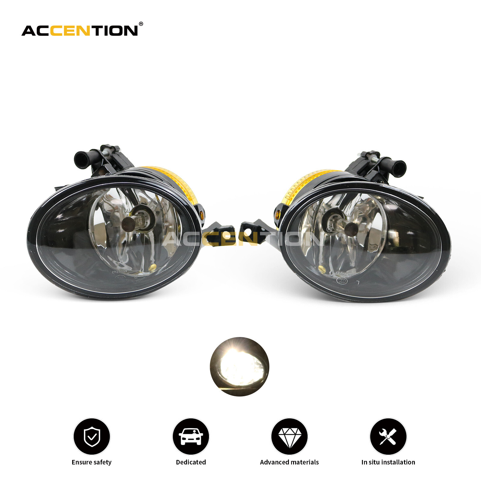2Pcs For VW Touareg 2011-2015 Fog Lamp Fog Light Bulbs 7P6941699 ...