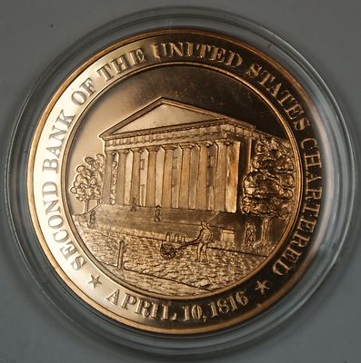 Bronze Proof Medal Second Bank of the United States Chartered April 10 ...