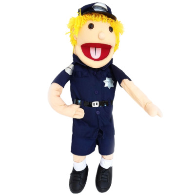 POLICE OFFICER PUPPET 30" Cop Blue Hand Ventriloquist Figure Vent Stick ...