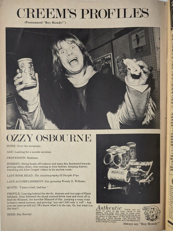 Creem Magazine May 1982 The Cars, Blasters, Fleshtones, Ozzy, AC/DC ...