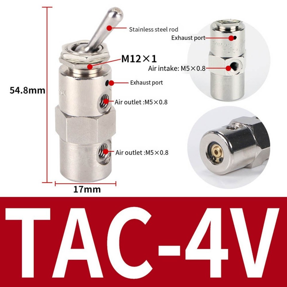 Mechanical Pneumatic Switch Valve TAC4V 2 Position 5 Way for Air ...