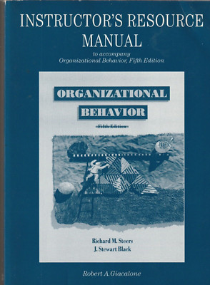Instructors Resource Manual Organizational Behavior 5th Edition College Textbook | eBay