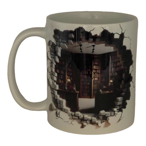 Custom Made 11oz Ceramic Coffee Mug/Cup 3D “Books” Teacher~Library ...