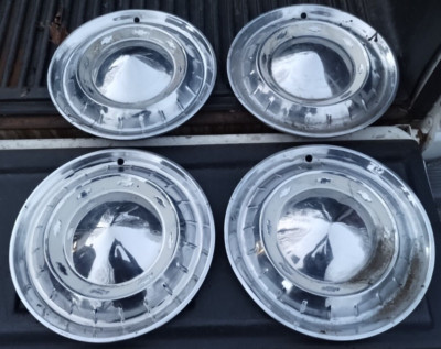 1955 Chevy Chevrolet Set Of Four Hubcap Wheel Covers 150 210 Bel Air ...