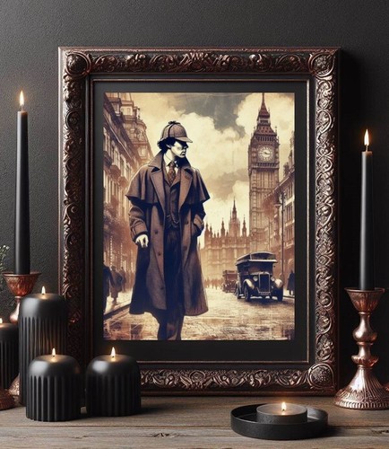 Sherlock Holmes Benedict Cumberbatch London Street Detective Painting ...