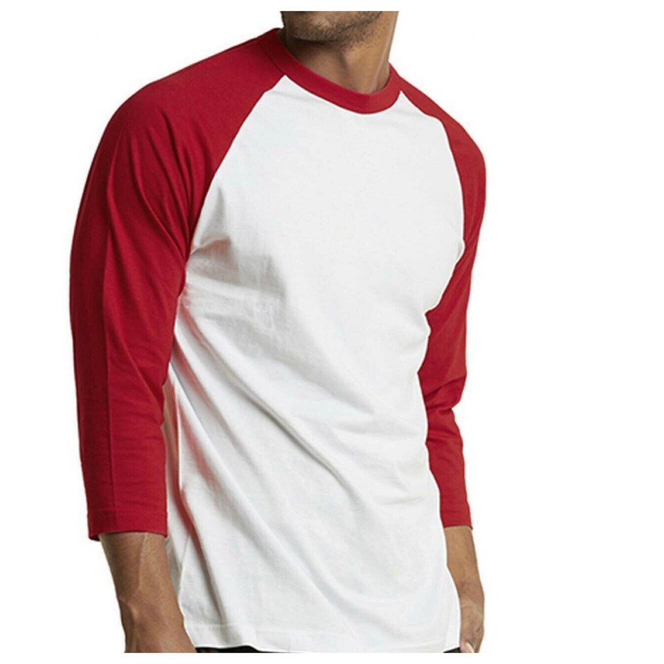 Men's T-Shirt Baseball 3/4 Sleeve Raglan Crew Neck Sports Active Jersey ...