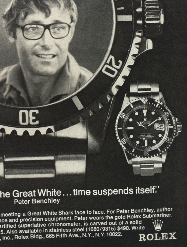 VINTAGE ORIGIN ROLEX SUBMARINER WATCH - GREAT WHITE JAWS SHARK PETER ...