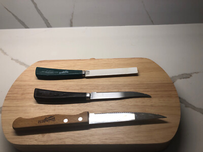 Vintage Usingers Steak Knife America's Sausage Serrated Brown, Tan ...