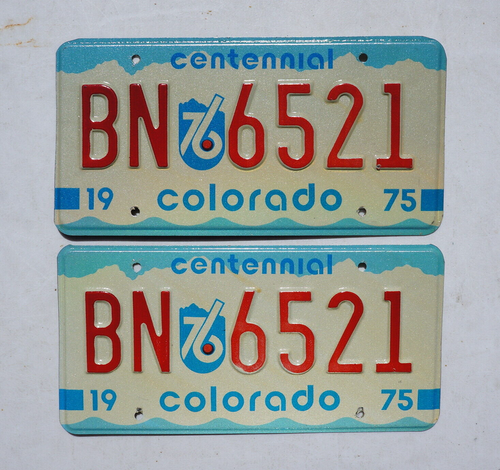 1975 1976 Colorado Bicentennial License Plate PAIR / SET | eBay