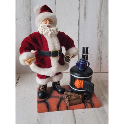 Santa Claus furnace hot cocoa chocolate cookie figurine Xmas | eBay