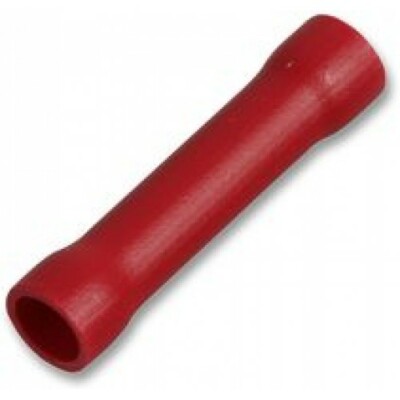 20 x Insulated Red 19 Amp Inline Butt Splice Electrical Crimp Connector ...