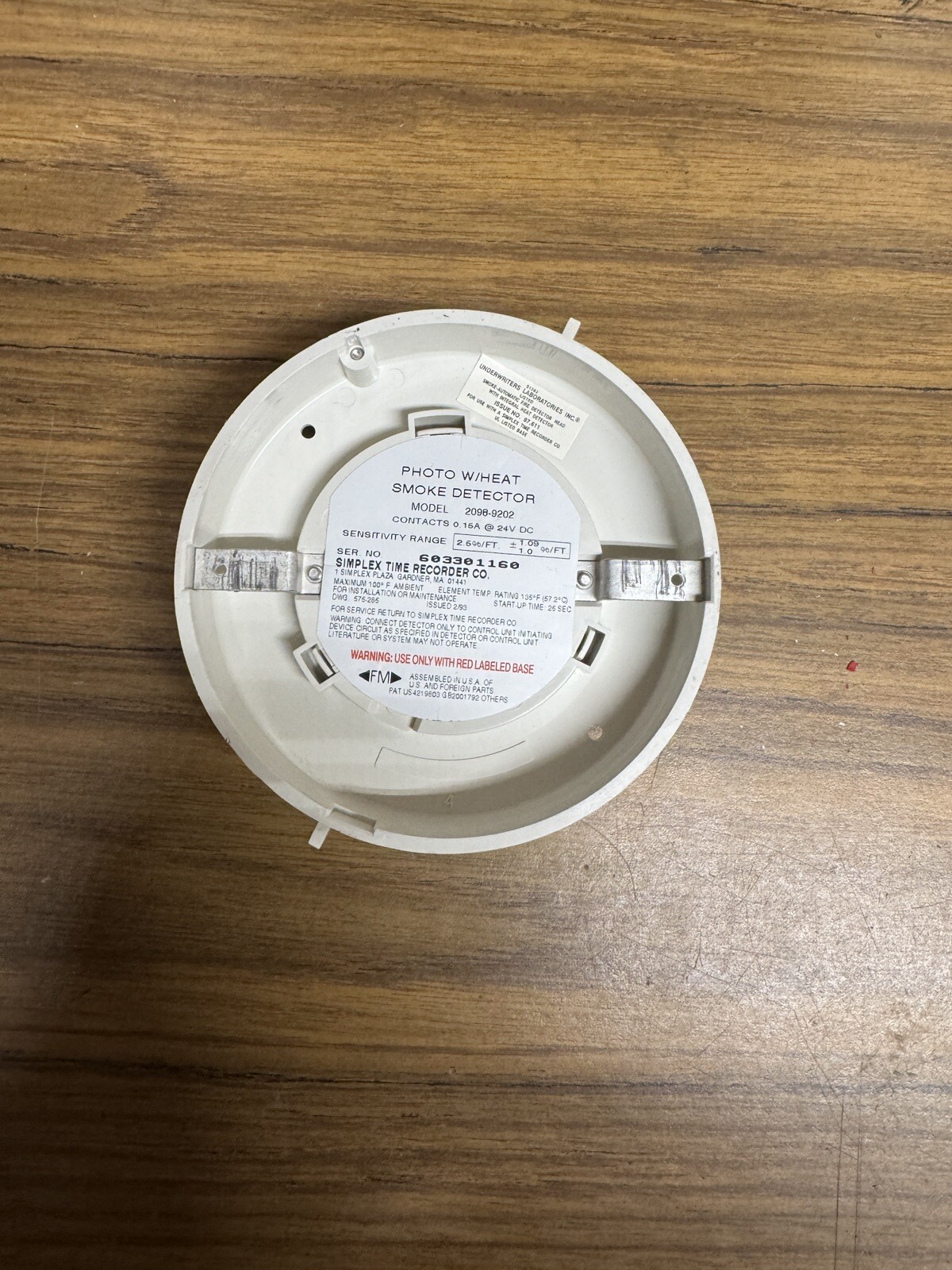 (1) Simplex 2098-9202 Photoelectric Smoke Detector With Heat Element | eBay