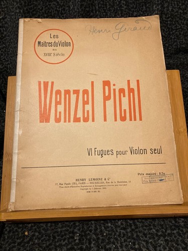 Wenzel Pichl 6 fugues pour violon seul partition éditions Lemoine | eBay