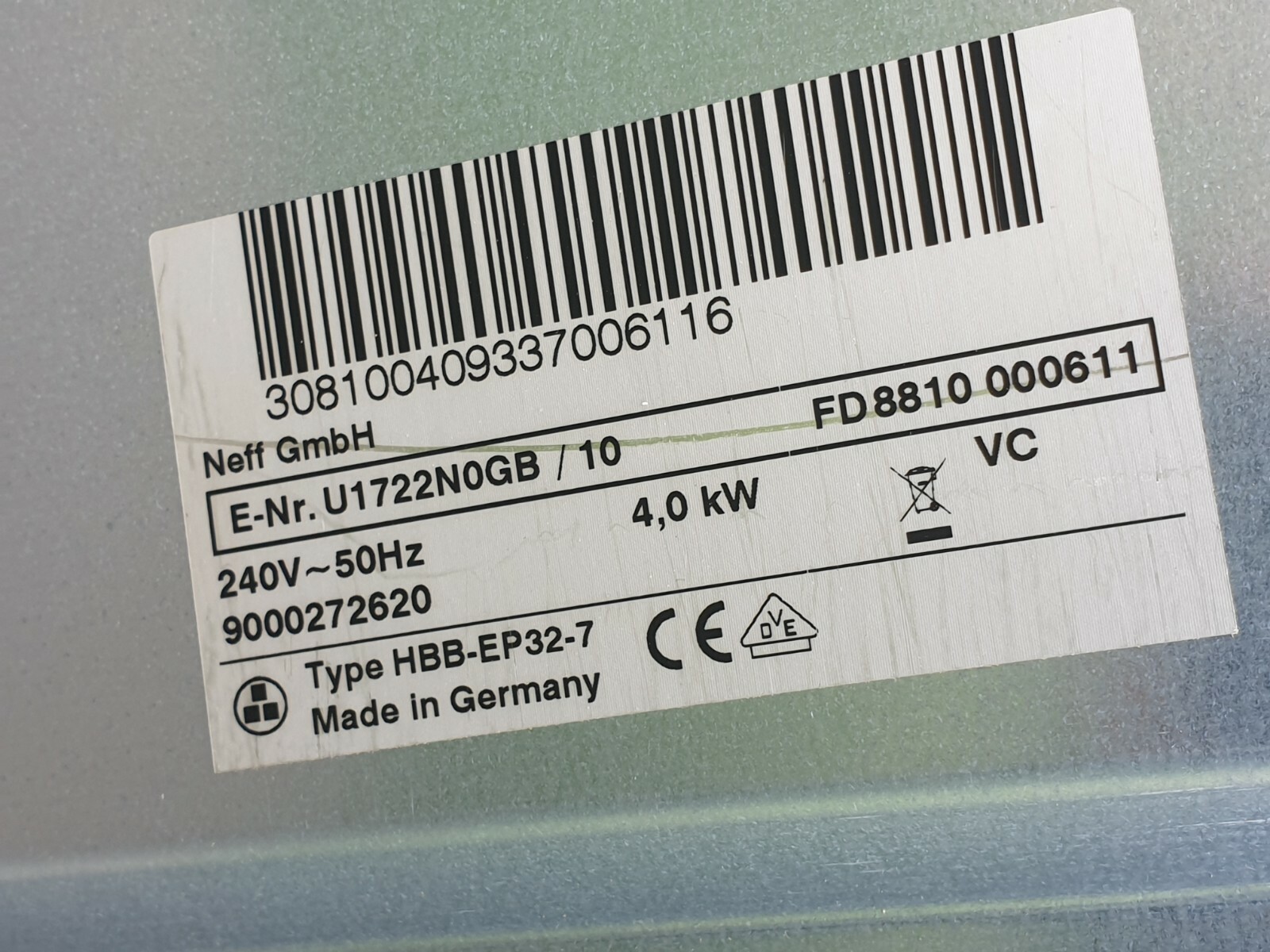 Neff B1861n0gb/01 / Cooker Oven Door Centre Glass 446mm X 296mm for ...