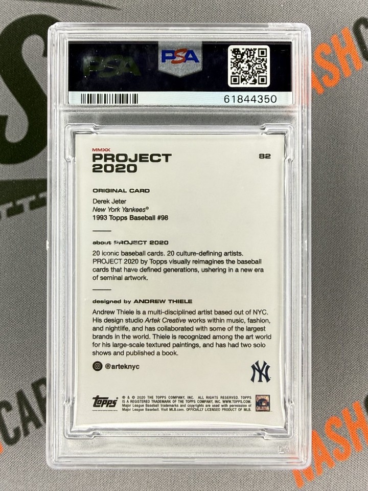 2020 Topps Project 2020 DEREK JETER BY ANDREW THIELE #82 PSA 10 GEM MT ...