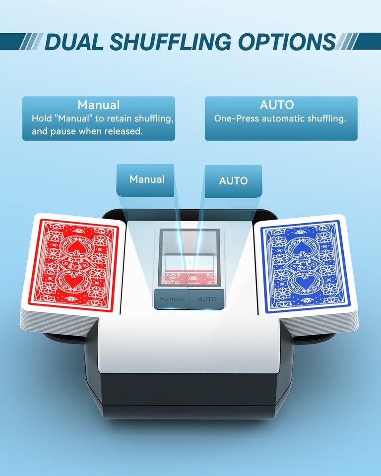 Automatic Card Shuffler, Rechargeable Cards Shuffler Machine with AUTO ...