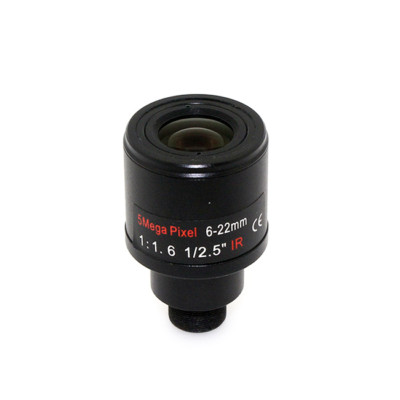Camera Varifocal Lens 5MP FL 6-22MM F1.6 FOV 58°x46.4°x34.8° M12 Mount ...
