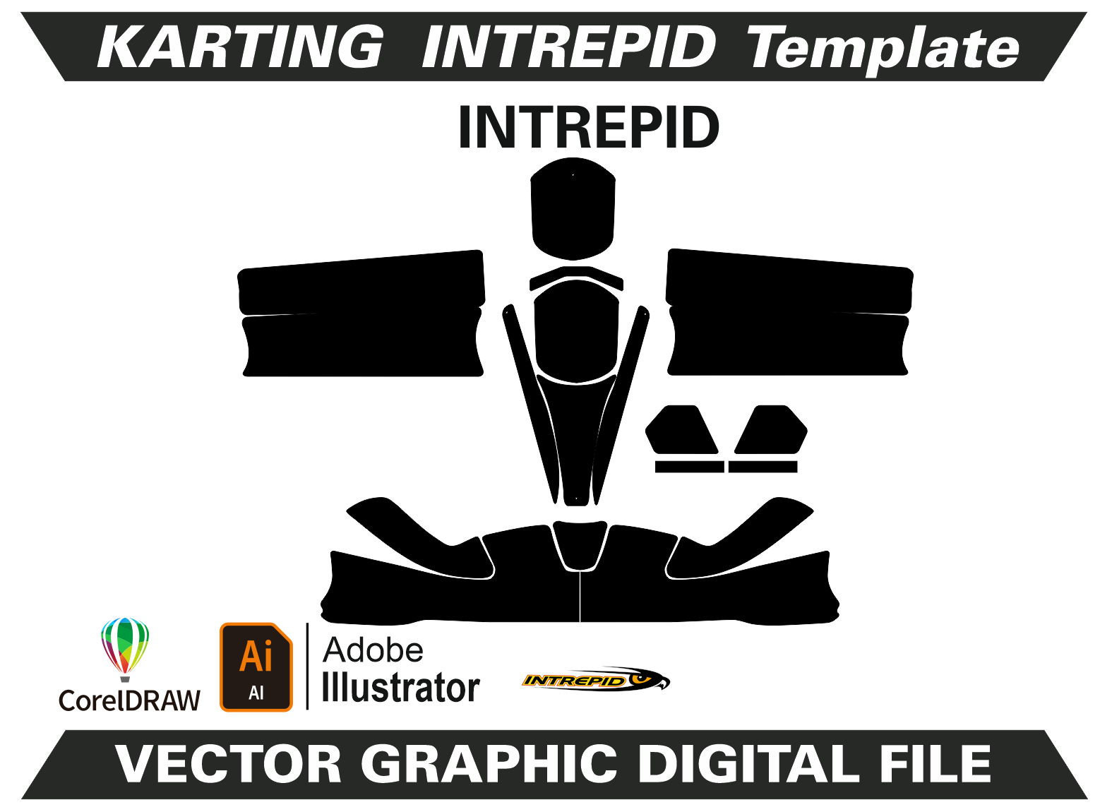 Karting INTREPID Templates Vector Format AI EPS CDR K23 | eBay