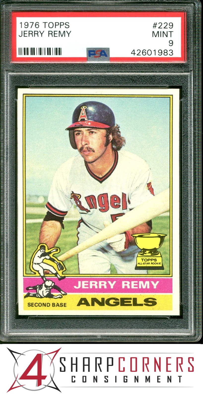 1976 TOPPS ALL-STAR ROOKIE #229 JERRY REMY RC ANGELS PSA 9 B4043712-983 ...