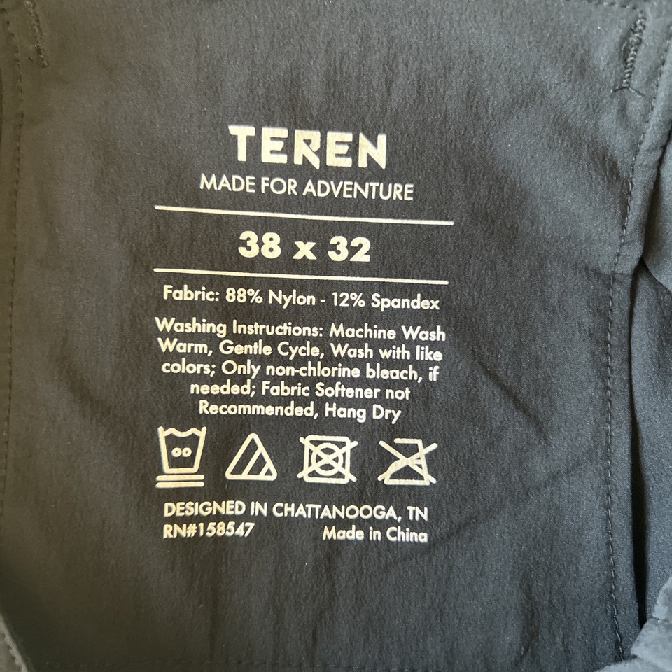 Teren No Fly Zone Pants Men's 38x32 Black Performance Stretch Hiking ...