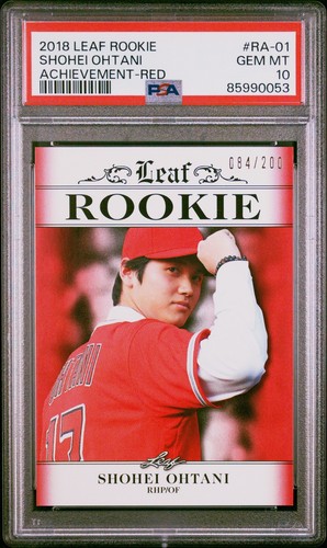 2018 LEAF RC OHTANI ACHIEVEMENT RED #RA-01 SHOHEI OHTANI ROOKIE RC 84/ ...