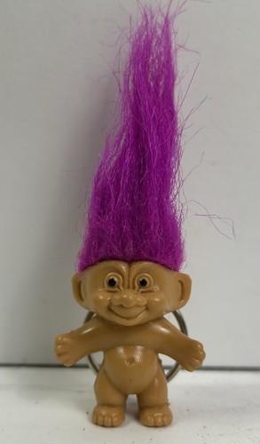 Vintage Russ Mini Troll Keychain Figure Purple Hair | eBay