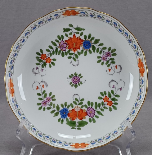 20th Century Meissen Hand Painted Multicolor Indian Flower & Gold 7 ...