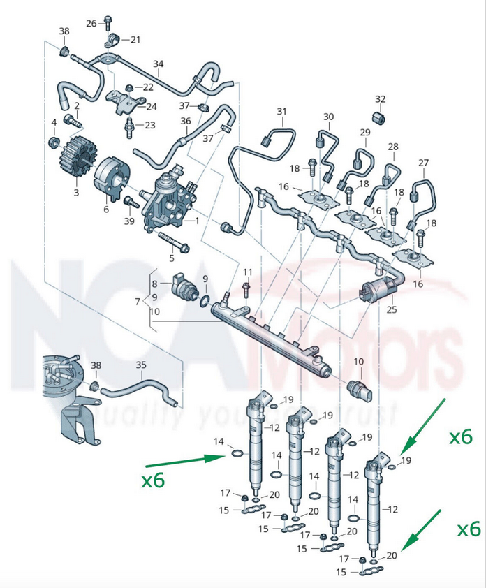 Audi Q7 Injector Seal Kit O'rings & Washers 059130519B WHT000884 ...