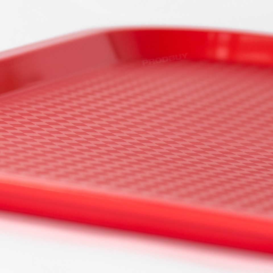 Red Plastic Serving Tray Canteen Pub Cafe Fast Food TV Dinner Kitchen ...