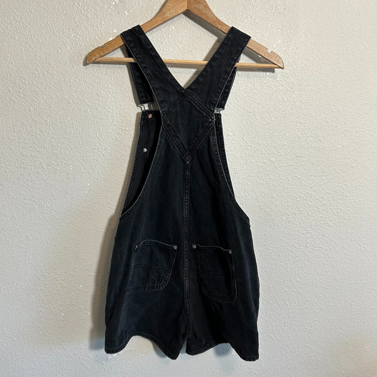 Old Navy Black Slouchy Shortalls Denim Short Overalls Womens XS | eBay