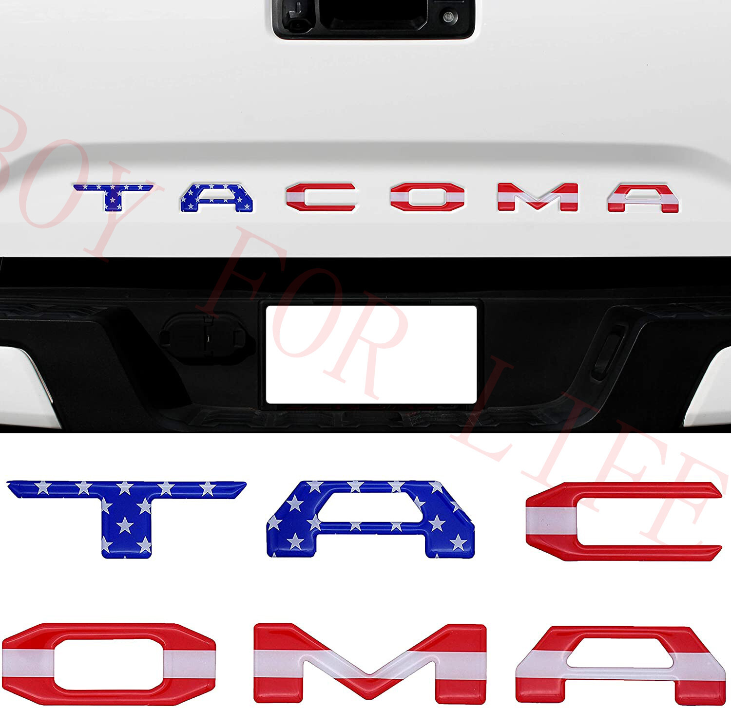 Tailgate Insert Letters fits 2016-2021 Toyota Tacoma Emblem US Flag | eBay
