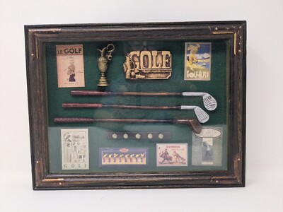 Vintage Golf Shadow Box Wooden Frame Hanging Display | eBay
