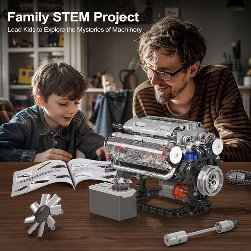 V8 Engine Building Kit, Build Your Own Mini Engine That Works - 535 Pcs ...