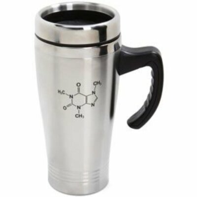 Caffeine Molecule Stainless Steel Travel Mug 16oz ThinkGeek NEW coffee ...