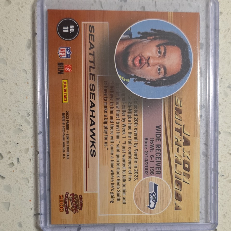 2023 PANINI ZENITH JAXON SMITH-NJIGBA #11 ROOKIE CROWN PACIFIC 2000 ...
