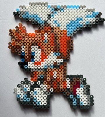Tails Pixel Art, Handmade With Perler Beads, Retro Sonic Advance Sprite ...