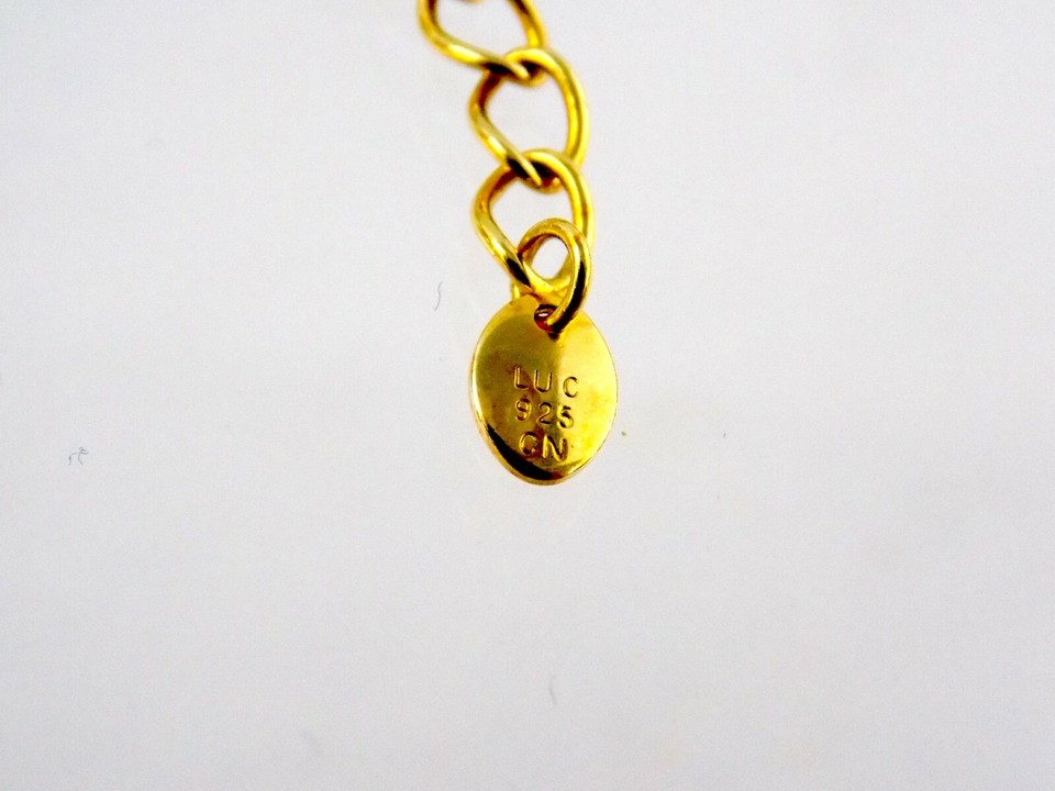 Lucas Lameth Gold over Sterling Silver Orange Brown Beaded Necklace 925 ...