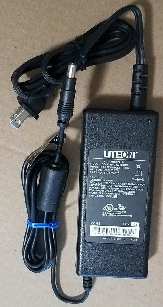 LITEON Power AC Adapter Transformer Output 12V DC 2.67A Model PB-1320 ...
