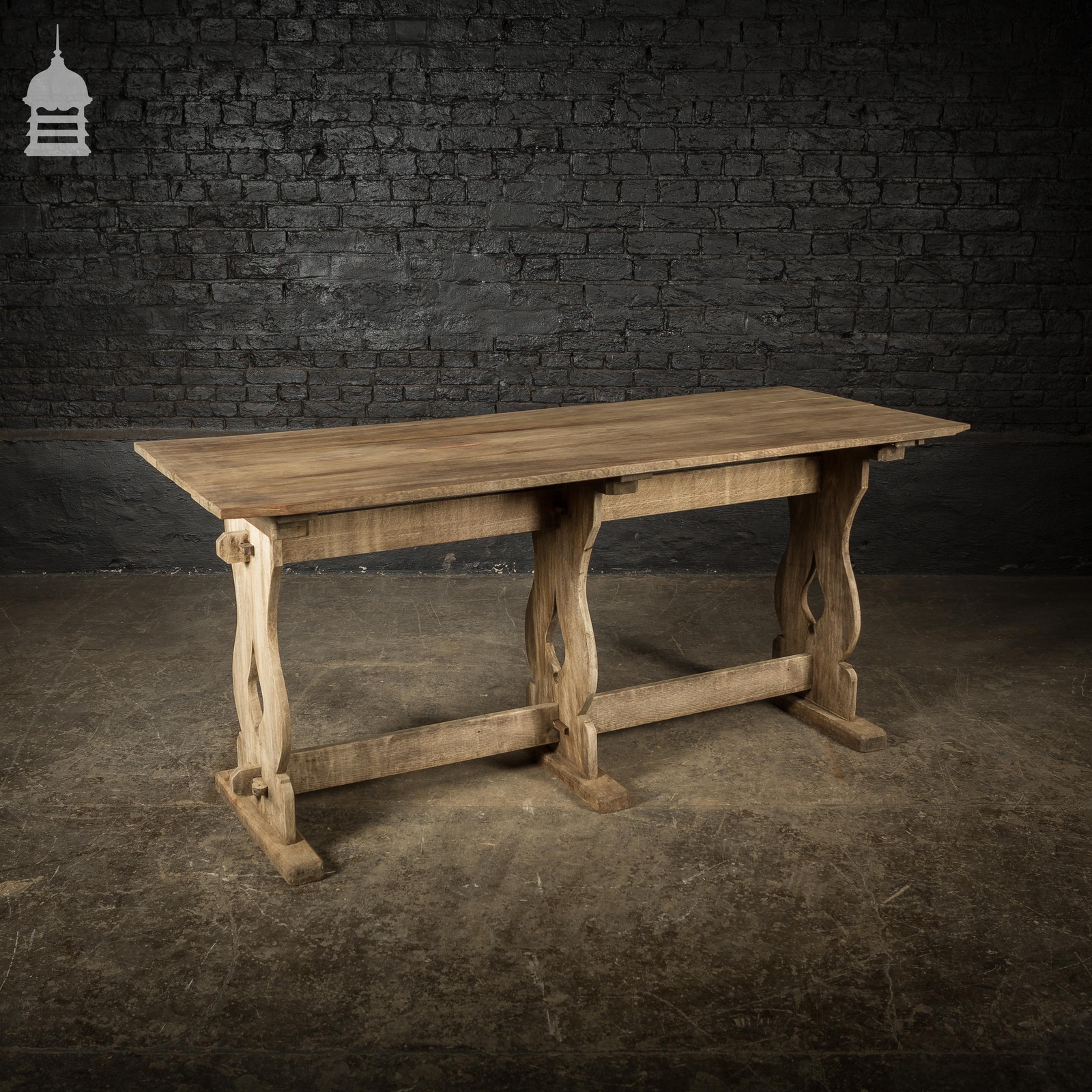 Vintage 4 Plank Iroko Dining Table With Weathered Finish | eBay UK