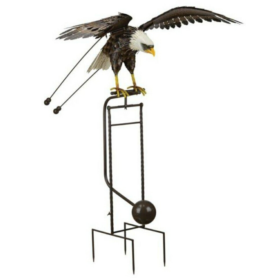 EAGLE ROCKER STAKE REGAL 12960 WINGS FLAP METAL KINETIC GARDEN YARD ...