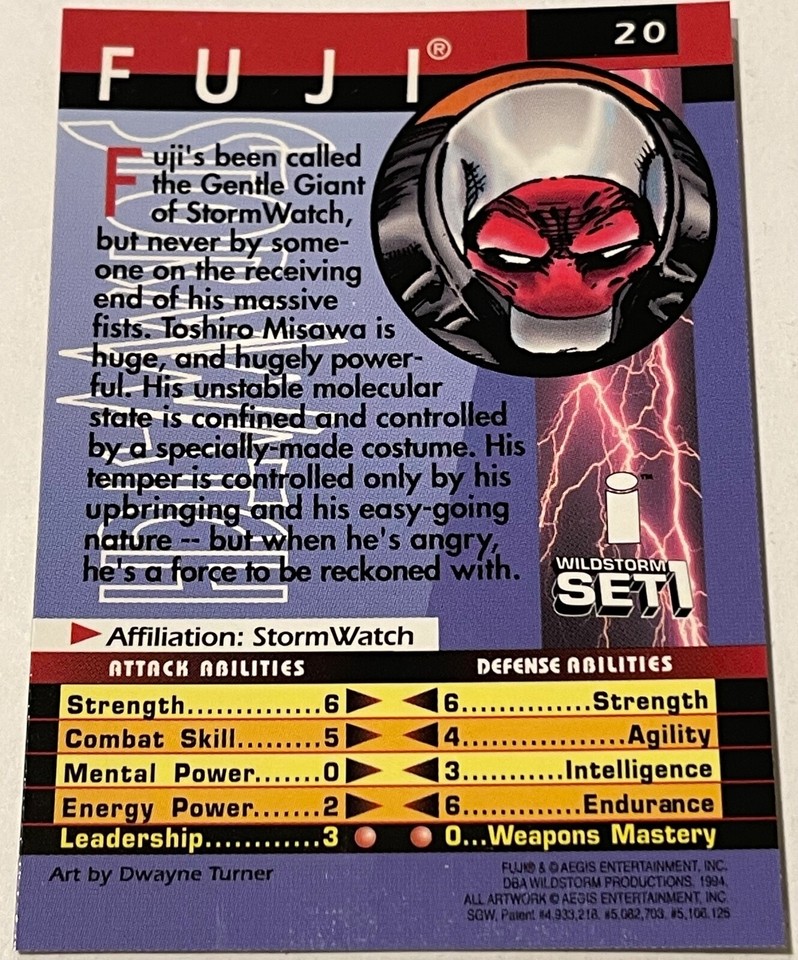1994 Image Wildstorm Set 1 Holofoil Chromium FUJI #20 StormWatch | eBay