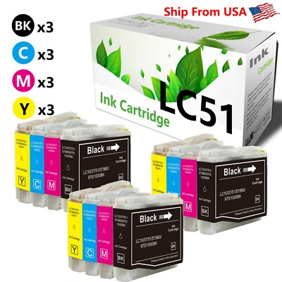 12PK LC51 LC-51 Ink Cartridge for DCP-330C FAX-1960C Printer | eBay