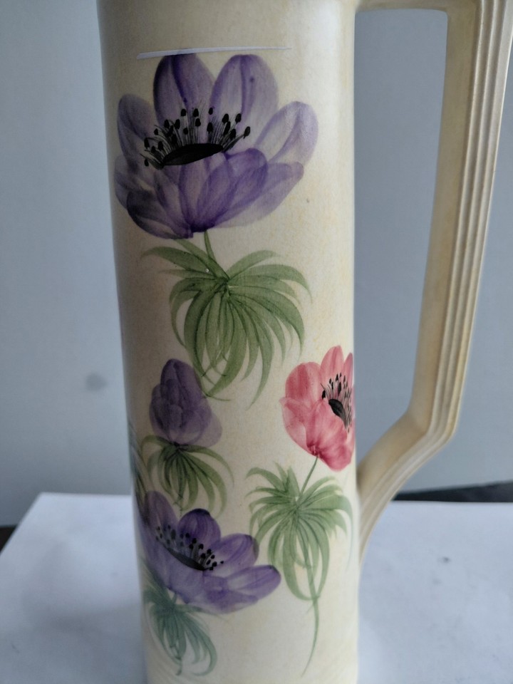 E. Radford Vintage Pottery Hand Painted Tall Jug/Vase With Floral ...