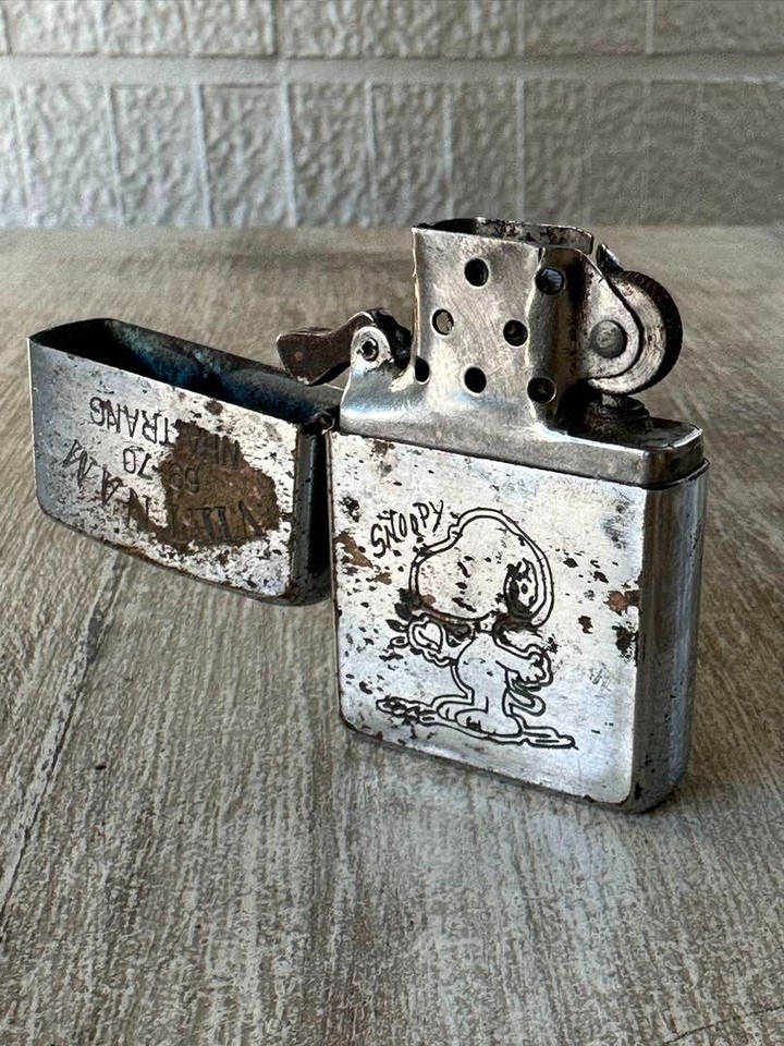 War Zippo RARE 1969s ZIPPO LIGHTER VINTAGE VIETNAM ZIPPO Snoopy NHA ...