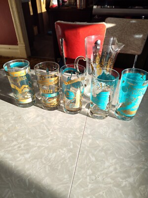 Vintage MCM Barware New York Statue Liberty Atlantic City Retro High ...